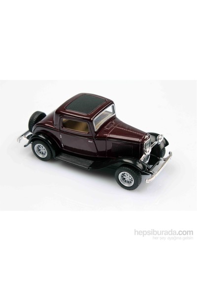 Bordo 1932 Ford 3 Window Coupe 1/34 Çek Bırak Die-Cast Model Araç Bordo 1932 Ford 3 Window Coupe 1/34 Çek Bırak Die-Cast Model Araç