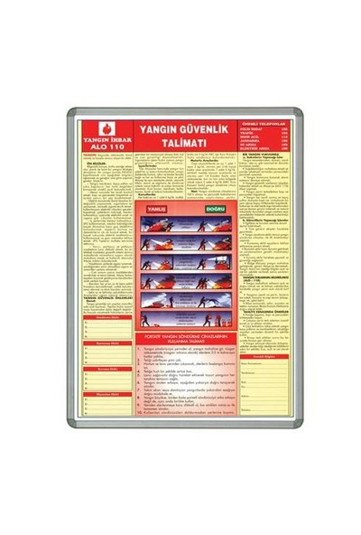 İnter 50x70 Yangın Güvenlik Talimatı Lamine Çerçeveli INT-711-7-L İnter 50x70 Yangın Güvenlik Talimatı Lamine Çerçeveli INT-711-7-L