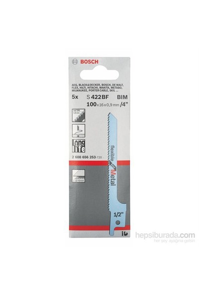 Bosch - Flexible Serisi Metal İçin Tilki Kuyruğu Bıçağı S 422 Bf - 5'Li Paket Bosch - Flexible Serisi Metal İçin Tilki Kuyruğu Bıçağı S 422 Bf - 5'Li Paket