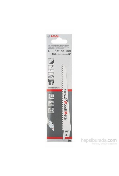Bosch - Heavy Serisi Ahşap Ve Metal İçin Tilki Kuyruğu Bıçağı S 611 Df - 2'Li Paket Bosch - Heavy Serisi Ahşap Ve Metal İçin Tilki Kuyruğu Bıçağı S 611 Df - 2'Li Paket