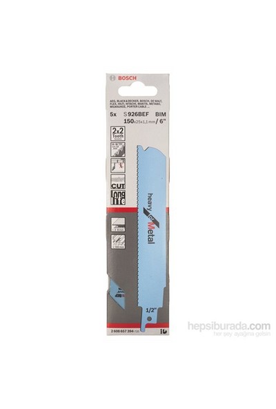 Bosch - Heavy Serisi Metal İçin Tilki Kuyruğu Bıçağı S 926 Bef - 5'Li Paket Bosch - Heavy Serisi Metal İçin Tilki Kuyruğu Bıçağı S 926 Bef - 5'Li Paket