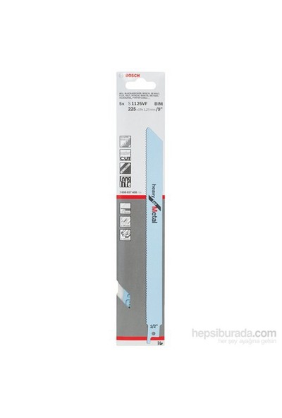 Bosch - Heavy Serisi Metal İçin Tilki Kuyruğu Bıçağı S 1125 Vf - 5'Li Paket Bosch - Heavy Serisi Metal İçin Tilki Kuyruğu Bıçağı S 1125 Vf - 5'Li Paket
