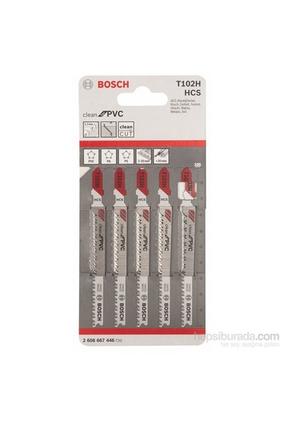 Bosch - Temiz Kesim Serisi Pvc İçin T 102 H Dekupaj Testeresi Bıçağı - 5'Li Paket Bosch - Temiz Kesim Serisi Pvc İçin T 102 H Dekupaj Testeresi Bıçağı - 5'Li Paket