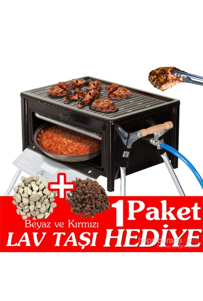 Simline Kırmızı Lav Taşı Hediyeli, Cam Fırınlı Tüplü Mangal