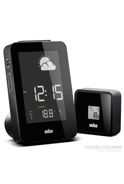 Braun RC Alarmlı Dijital Masa Saati / Hava İstasyonu Siyah