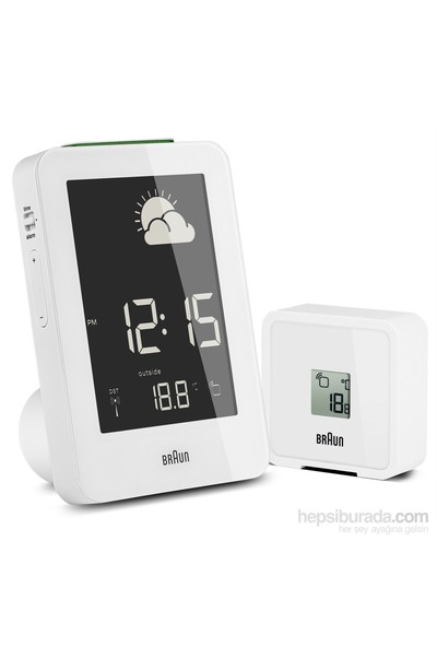 Braun RC Alarmlı Dijital Masa Saati / Hava İstasyonu Beyaz