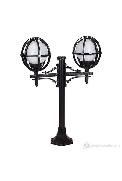 Şanlı Dış Makan Abs 80 Cm 15'Lik Polietilen Gloplu Meridyen Armatür Metal Çim Direği 2 Kollu