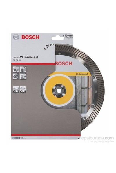 Bosch - Best Serisi Tüm Malzemeler İçin Turbo Segman Elmas Kesme Diski - 230 X 22,23 X 2,5 X 15 Mm