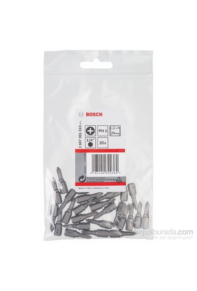 Bosch - 25'Li Paket - Ekstra Sert Seri Vidalama Ucu - Ph 1, 25 Mm Bosch - 25'Li Paket - Ekstra Sert Seri Vidalama Ucu - Ph 1, 25 Mm