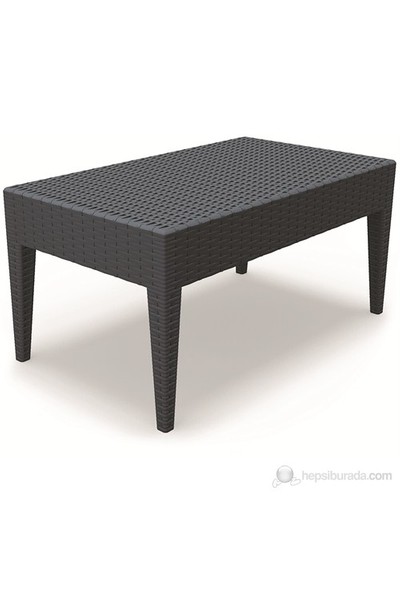 Siesta Rattan/ Miami Uzun Sehpa - Koyu Gri Siesta Rattan/ Miami Uzun Sehpa - Koyu Gri