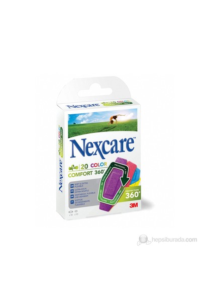 Nexcare Comfort Renkli 360 20'li Karışık Yarabandı Nexcare Comfort Renkli 360 20'li Karışık Yarabandı