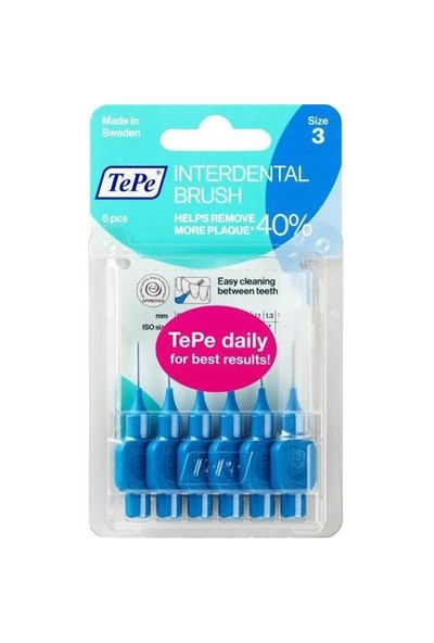 Tepe Interdental Brush X-Fine Blue 0.6Mm Size 3 Tepe Interdental Brush X-Fine Blue 0.6Mm Size 3