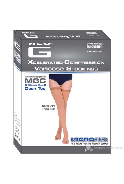 Neo-G Diz Üstü Varis Çorabı (Açık Burun - Orta Basınç) 2.Boy Neo-G Diz Üstü Varis Çorabı (Açık Burun - Orta Basınç) 2.Boy