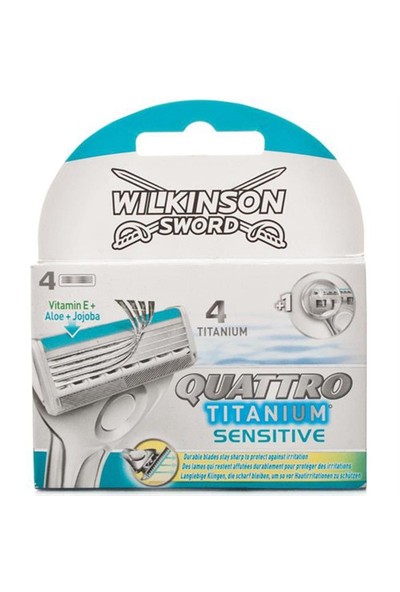 Wilkinson Quattro Titanium Sensitive 4 Lü Yedek Tıraş Bıçağı Wilkinson Quattro Titanium Sensitive 4 Lü Yedek Tıraş Bıçağı