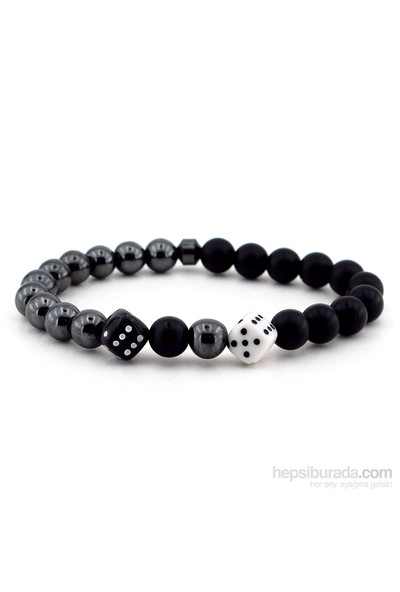 Solfera Zar Hematit - Mat Oniks Doğal Taş Bileklik B621