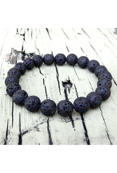 Takıcadde Siyah Yanardağ Lav Taşı Doğal Taş Bileklik