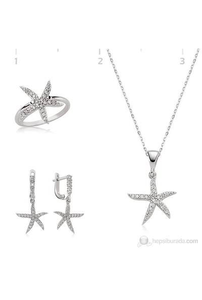 Gumush 925 Zirkon Taşlı Deniz Yıldızı Set| ST0460096