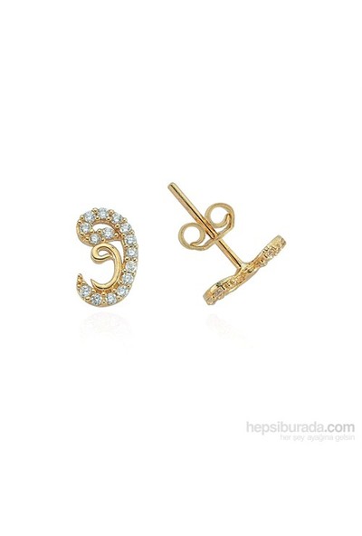 Glorria 14 Ayar Altın Vav Küpe