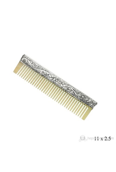 Gumush 925 Gül Desenli Kemik Tarak | Kr2550034 Gumush 925 Gül Desenli Kemik Tarak | Kr2550034