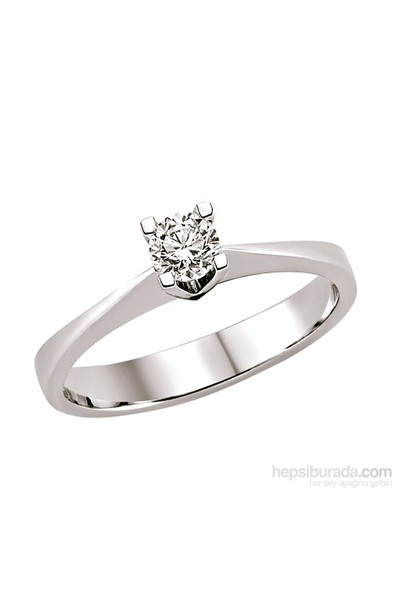 Silver & Silver 1,00 Ct Zirkon Taşlı Tektaş Yüzük