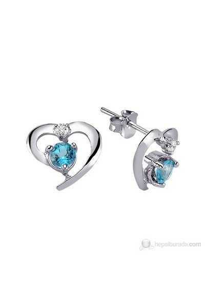 Gizzaro Mavi Topaz Pırlanta Küpe GMY063 Gizzaro Mavi Topaz Pırlanta Küpe GMY063