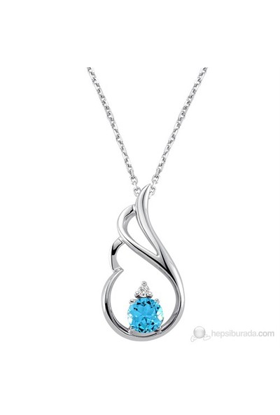 Gizzaro 0..03 Karat Pırlanta 0.95 Karat Mavi Topaz Pırlanta Mavi Topaz KolyeGMY078 Gizzaro 0..03 Karat Pırlanta 0.95 Karat Mavi Topaz Pırlanta Mavi Topaz KolyeGMY078