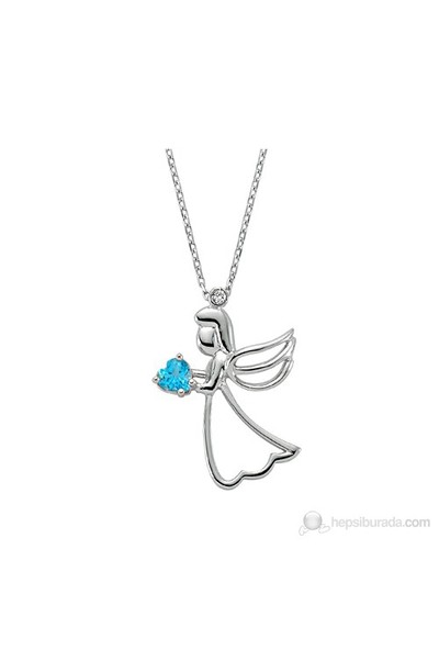 Gizzaro 0.03 Karat Pırlanta 1.30 Karat Mavi Topaz Pırlanta ''Kalbim Senindir Meleğim''Kolye GMY0 Gizzaro 0.03 Karat Pırlanta 1.30 Karat Mavi Topaz Pırlanta ''Kalbim Senindir Meleğim''Kolye GMY0