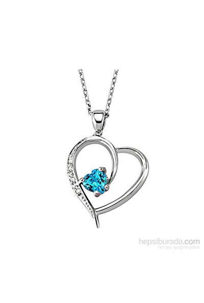 Gizzaro 0.03 Karat Pırlanta, 0.97 Karat Mavi Topaz 'Sen Hep Kalbimdesin' Pırlanta Kolye gmy120 Gizzaro 0.03 Karat Pırlanta, 0.97 Karat Mavi Topaz 'Sen Hep Kalbimdesin' Pırlanta Kolye gmy120