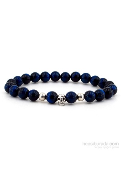 Solfera Mavi Kaplangözü Doğal Taş Erkek Bileklik B736