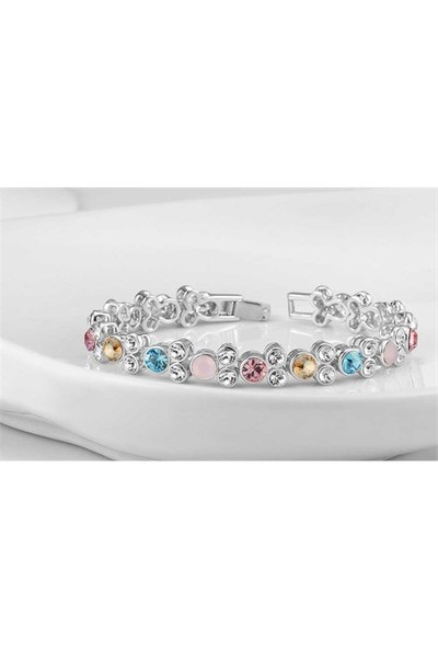Monemel Renkli Swarovski® Taşlı Su Yolu Bileklik