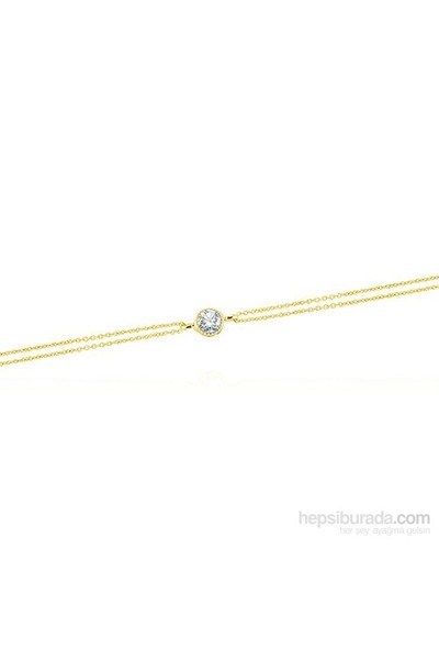Glorria 14 Ayar Altın Tektaş Bileklik
