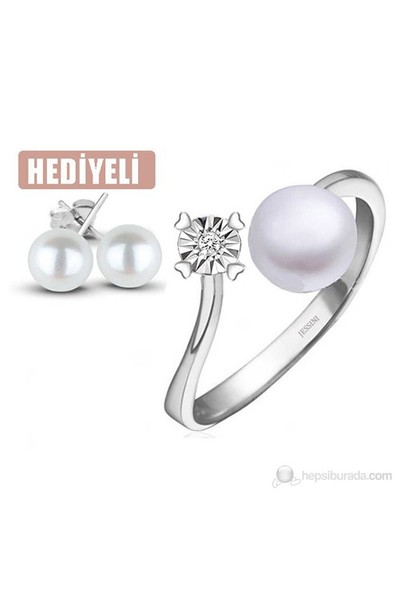 Jessini Pırlantalı İnci Yüzük