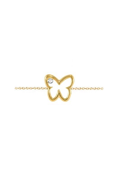Goldstore 14 Ayar Altın 0.01 ct Pırlanta Kelebek Bileklik DB21237 Goldstore 14 Ayar Altın 0.01 ct Pırlanta Kelebek Bileklik DB21237