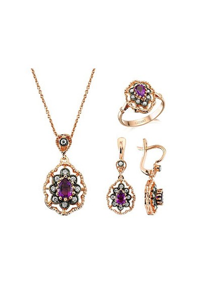 Gizzaro Ametist Pırlanta Takım GZTA026