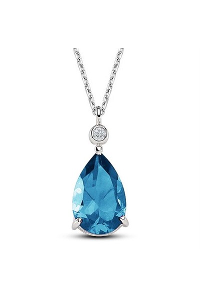Goldstore 14 Ayar Altın 0.02 Ct Pırlanta Swiss Blue Topaz Kolye Dp39867 Goldstore 14 Ayar Altın 0.02 Ct Pırlanta Swiss Blue Topaz Kolye Dp39867