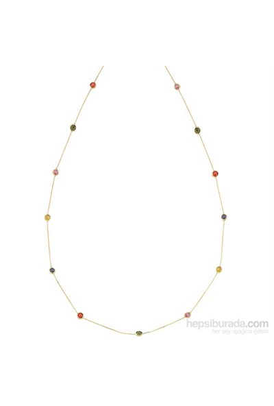 Glorria 14 Ayar Altın Renkli Taşlı Kolye