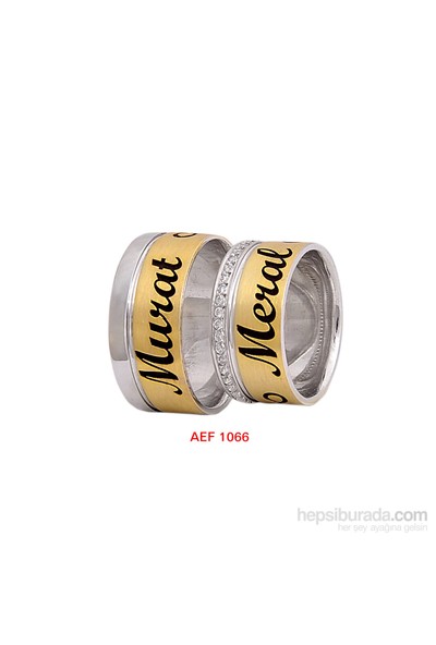 Arjuna Gümüş Tek Taş El İşi Çift Alyans Al1066