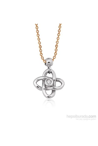 Altınsepeti Pırlantalı Gümüş Tektaş Kolye Mf022685