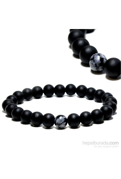 Takıcadde Gri Obsidyen, Mat Oniks Erkek Bileklik Takıcadde Gri Obsidyen, Mat Oniks Erkek Bileklik