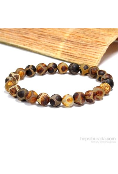 Takıcadde Orijinal Tibet Akiği Kıymetli Doğaltaş Bileklik