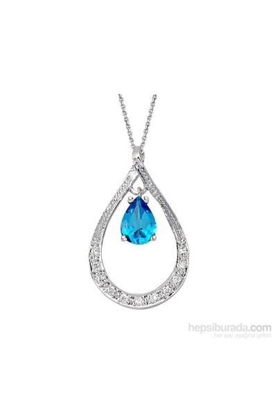 Gizzaro 0.17 Karat Pırlanta 1.25 Mavi Topaz Pırlanta Kolye Gzkl132 Gizzaro 0.17 Karat Pırlanta 1.25 Mavi Topaz Pırlanta Kolye Gzkl132