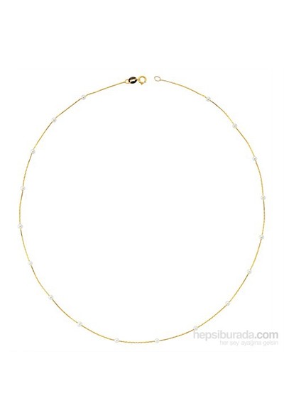 Glorria Altın İncili Sıra Kolye