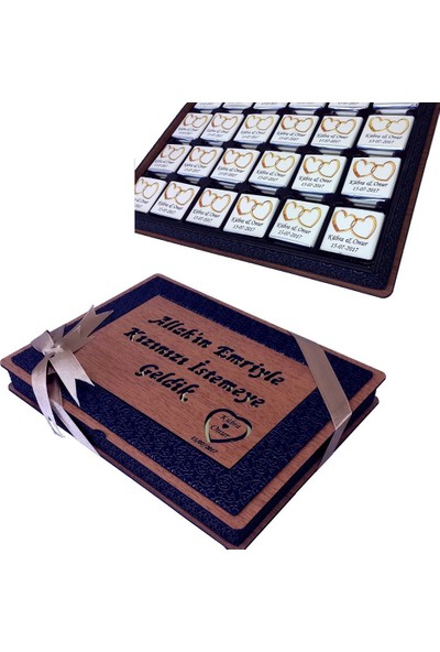 Hankutu Ahşap Kutuda Size Özel Kız İsteme Çikolatası Hankutu Ahşap Kutuda Size Özel Kız İsteme Çikolatası