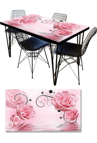 Sticker Art Masa Kaplama Folyosu Mobilya Masa Kaplama Folyoları Pembe Gül