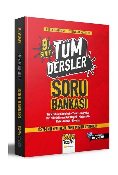 Benim Hocam Yayınları 2022 9. Sınıf Tüm Dersler Soru Bankası