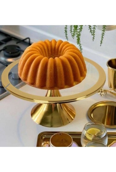 Evvehediyelikeşya Altın Rimli Ayaklı Kek ve Pasta Standı Ayaklı Pasta Tabağı 30 cm Evvehediyelikeşya Altın Rimli Ayaklı Kek ve Pasta Standı Ayaklı Pasta Tabağı 30 cm