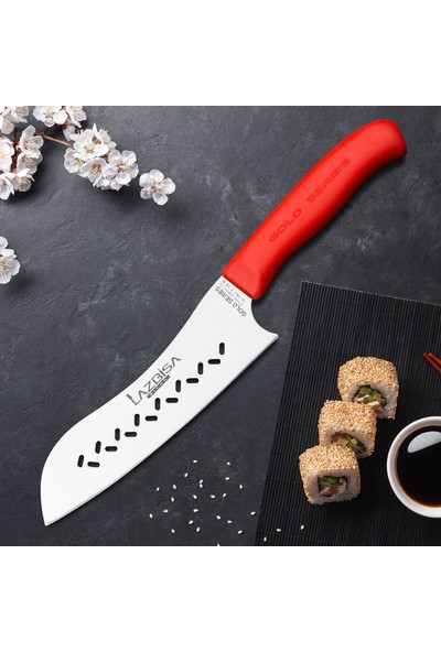 Lazbisa Mutfak Bıçak Seti Et Kasap Meyve Sebze Restorant Gold Serisi Eğri Santaku K Şef Bıçağı Lazbisa Mutfak Bıçak Seti Et Kasap Meyve Sebze Restorant Gold Serisi Eğri Santaku K Şef Bıçağı