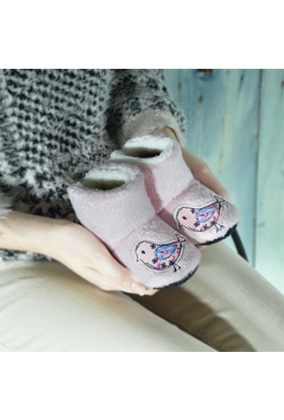 Bonito Kız Çocuk Peluş Polar Panduf Ev Botu