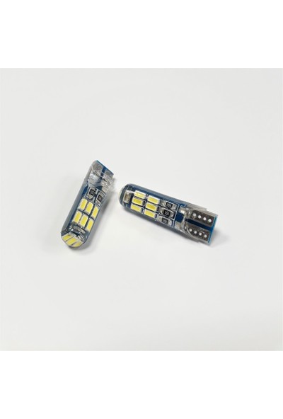 Carub Ampül 12V T10 7W 15 Smd Silikon Fiber Beyaz