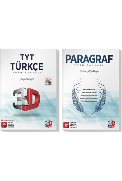 3D 2022 TYT Türkçe Paragraf Soru Bankası Seti (2 Kitap)